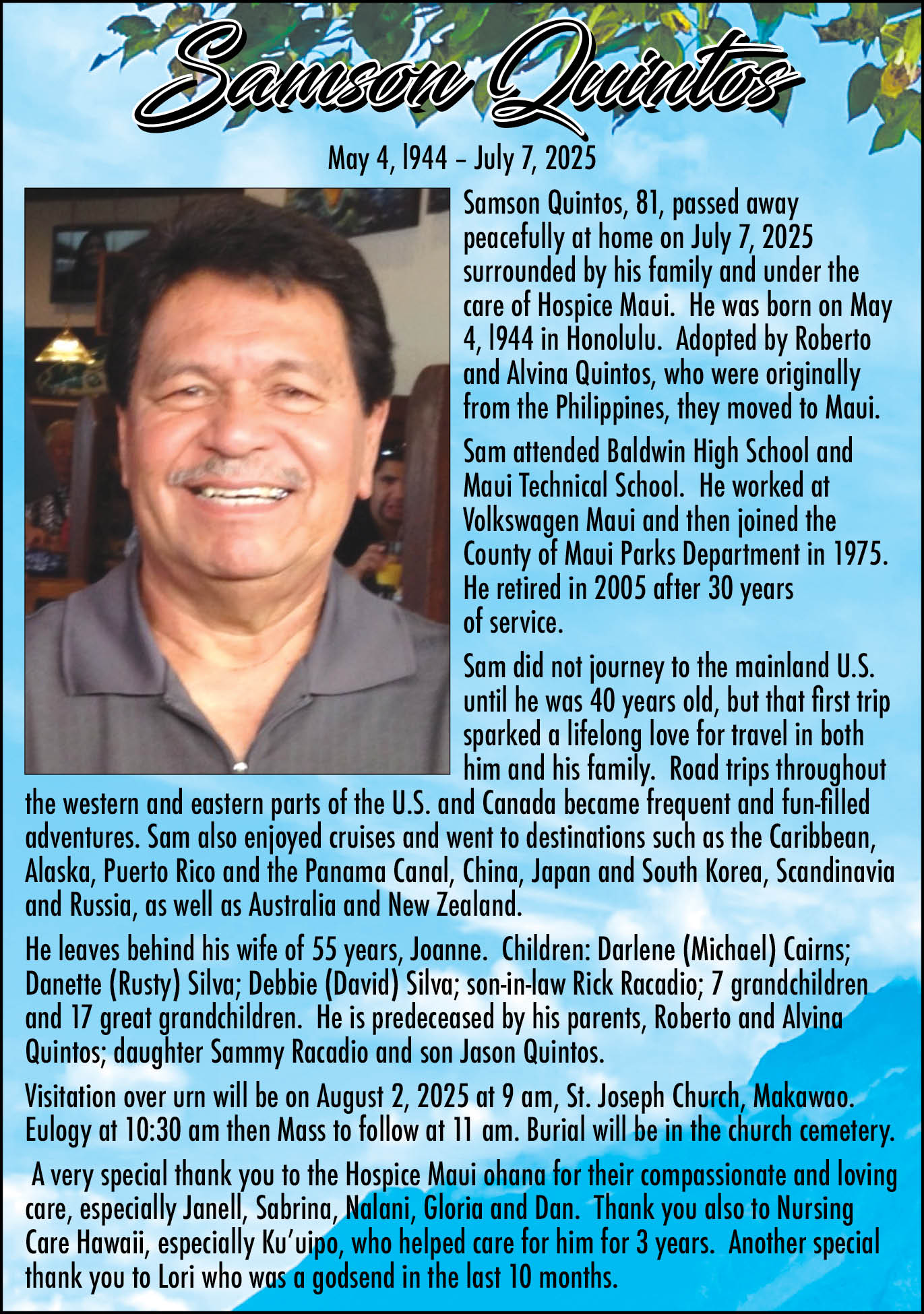 Print Ad Categories Obituaries (In Memoriams) | News, Sports, Jobs ...